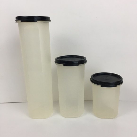 Tupperware | Kitchen | Tupperware Modular Mates Round Black Lids Set Of ...